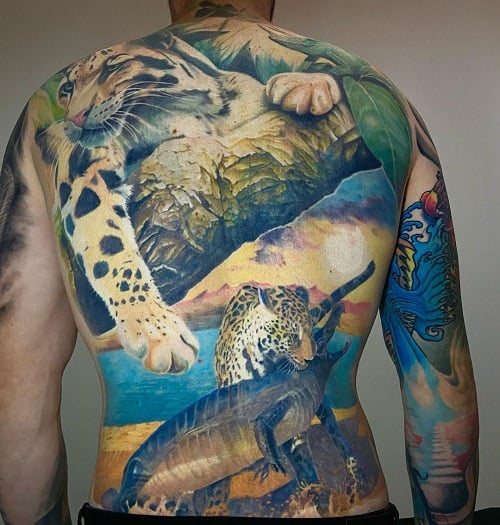 Animal half sleeve tattoo - Eagleviewtattoo.com