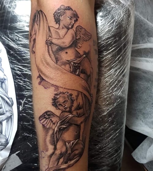 Two Angels In Love Tattoo